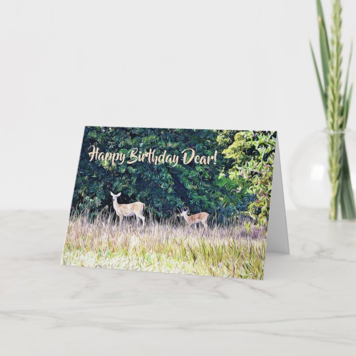 Deer Birthday Card | Zazzle.com