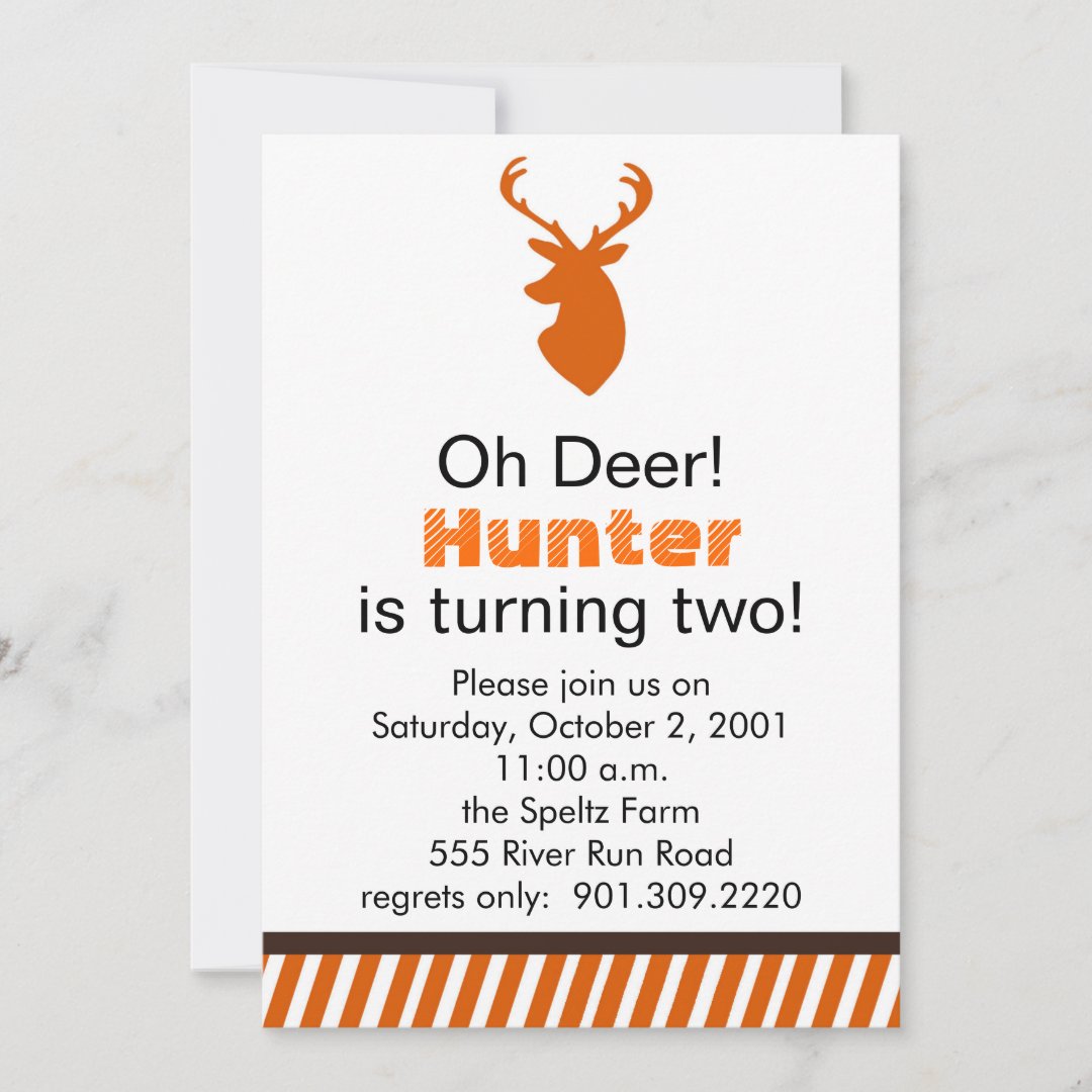 Deer Birthday Invitation | Zazzle