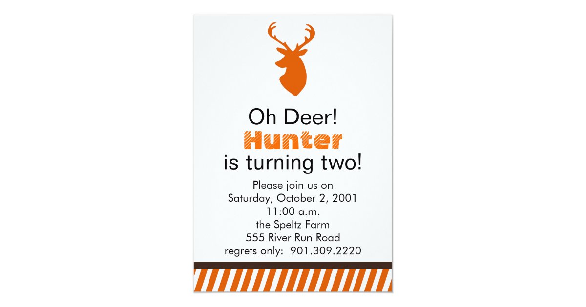 Deer Birthday Invitation | Zazzle.com