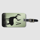 Deer Buck Stag Monogram Luggage Tag | Zazzle