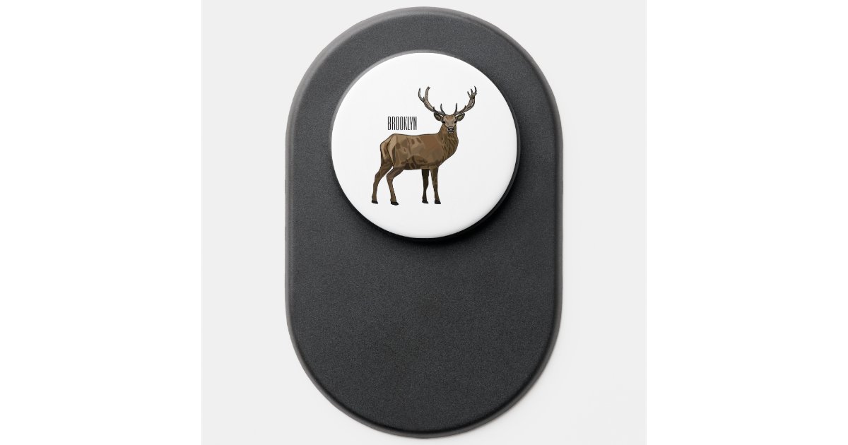 Deer cartoon illustration PopSocket | Zazzle