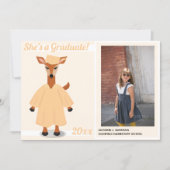 Deer Cream Peach Graduation Photo Announcement | Zazzle