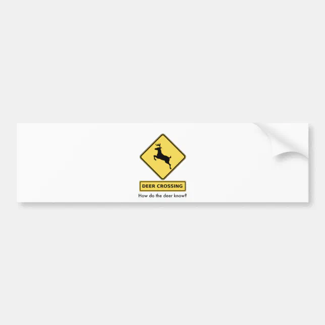 deer crossing bumper sticker | Zazzle