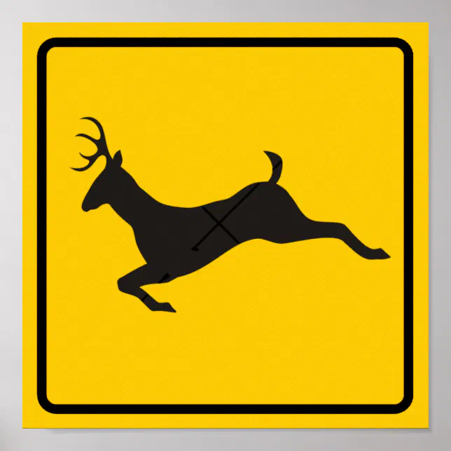 Deer Crossing Highway Sign | Zazzle