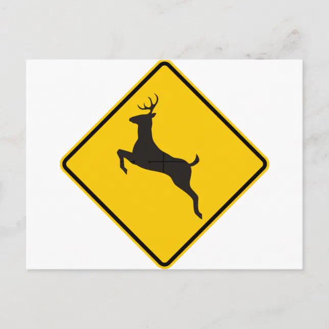 Deer Crossing Highway Sign Postcard | Zazzle