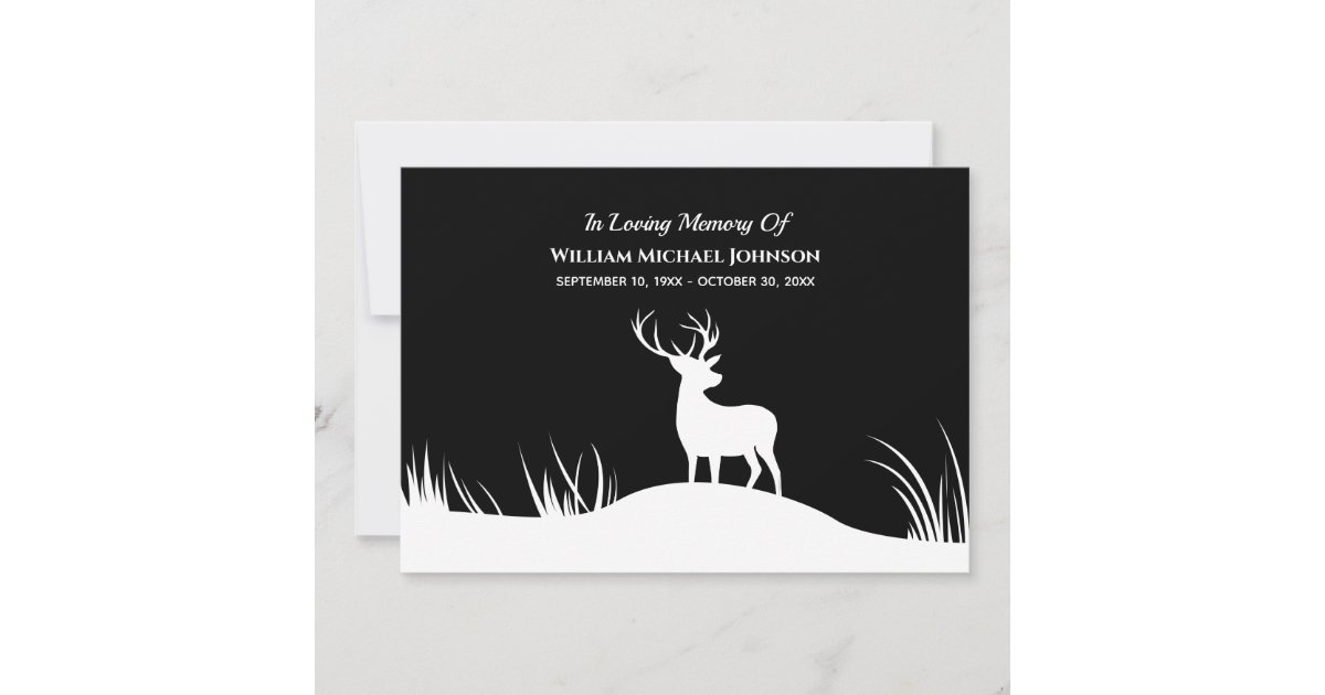 Deer Funeral Memorial In Loving Memory Remembrance Invitation | Zazzle