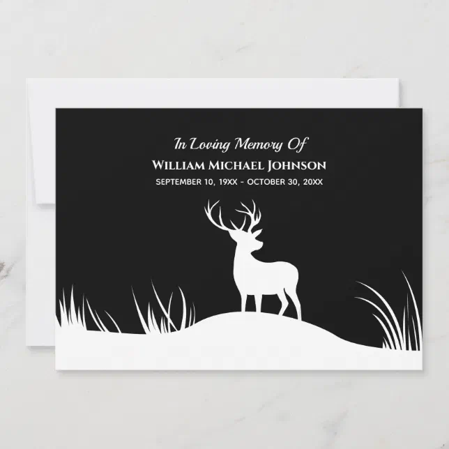 Deer Funeral Memorial In Loving Memory Remembrance Invitation | Zazzle