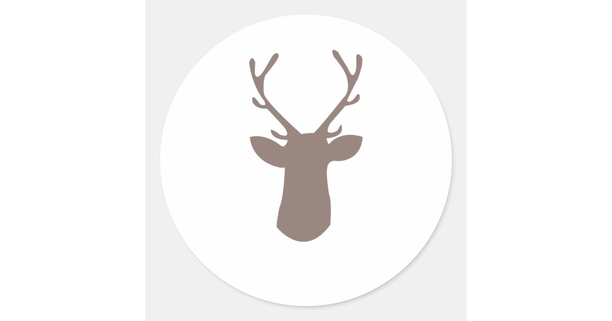 Deer Head Classic Round Sticker | Zazzle