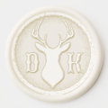 Deer Head Monogram Wax Seal Sticker | Zazzle