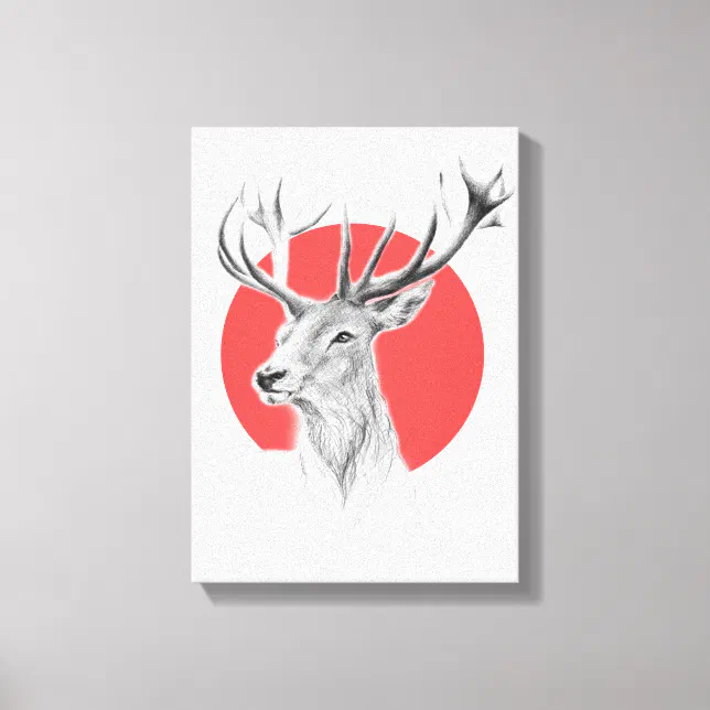 stag head print