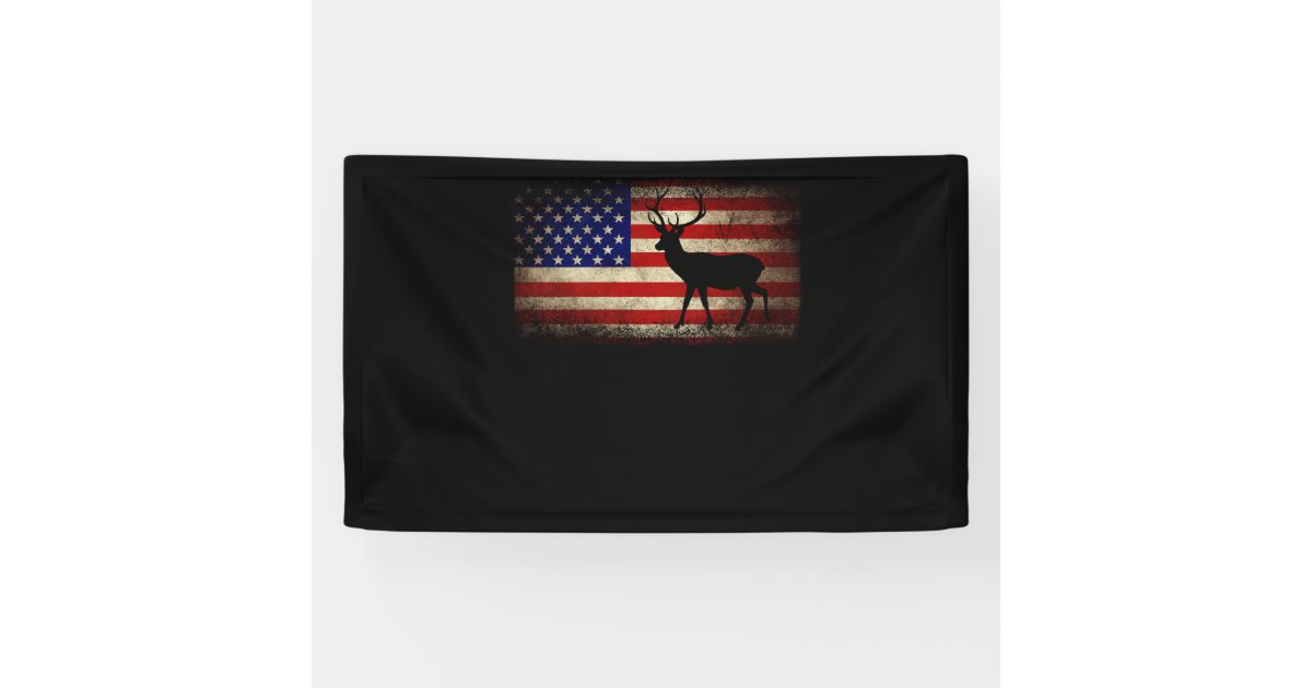 Deer Hunting American Flag USA Proud Hunter Banner | Zazzle
