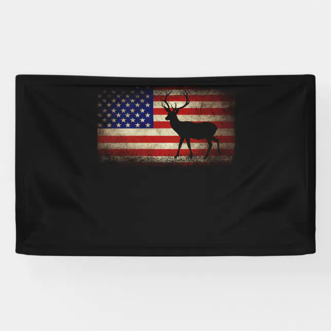Deer Hunting American Flag USA Proud Hunter Banner | Zazzle