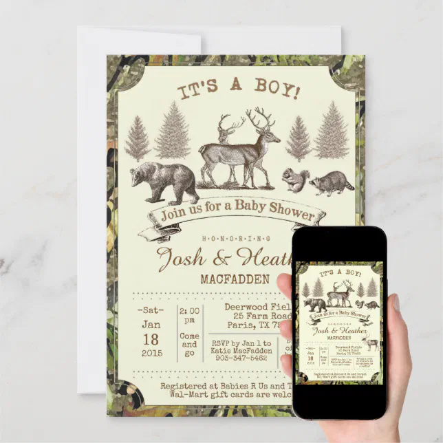 Deer Hunting Baby Shower Invitation | Zazzle