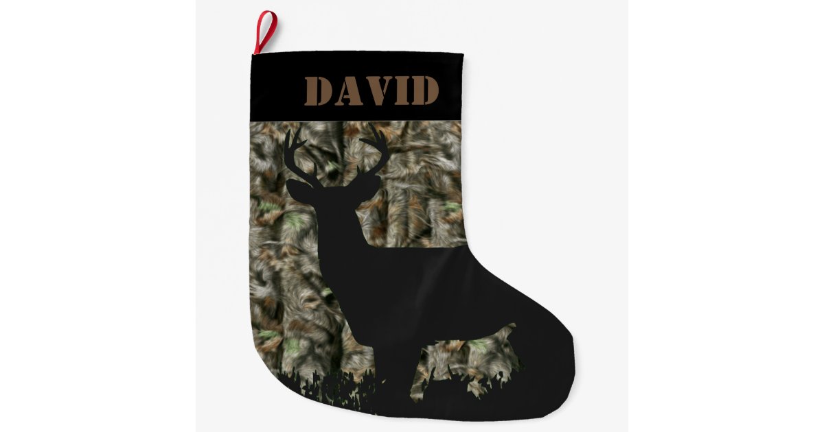 Deer Hunting Camo Christmas Stocking | Zazzle