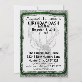 Deer Hunting invitation template | Zazzle