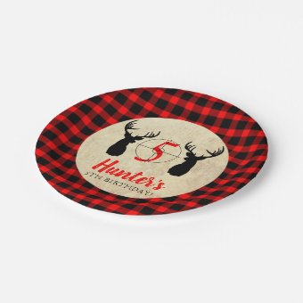 Deer Hunting Theme Birthday Party Paper Plates | Zazzle