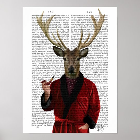 Deer in Smoking Jacket Poster | Zazzle.com