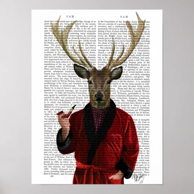 Deer in Smoking Jacket Poster | Zazzle