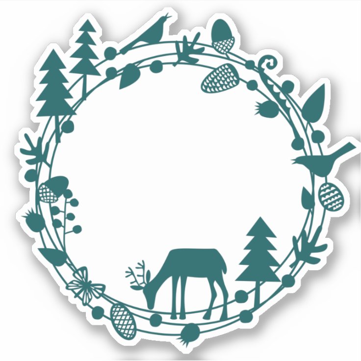 Deer in the Forest Circle Sticker | Zazzle