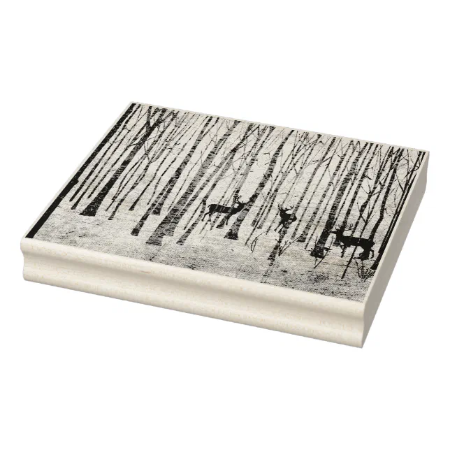 Deer in the Woods Rubber Stamp | Zazzle