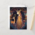 Deer Lady Fantasy Art Postcard | Zazzle