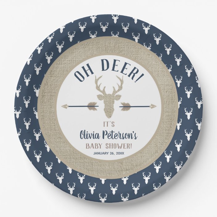 Deer Plate, Oh Deer, Woodland Deer Plate | Zazzle.com