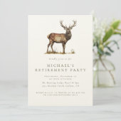 Deer Stag Hunting Retirement Elegant Rustic Party Invitation | Zazzle