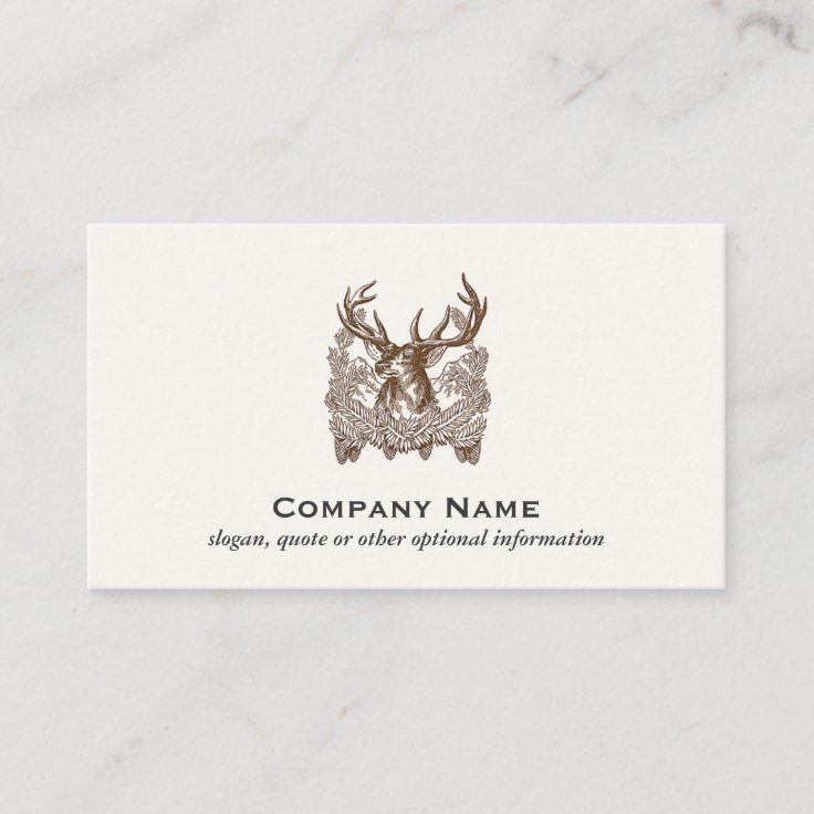 Deer Stag with Antlers Hunter Wilderness Business Card | Zazzle