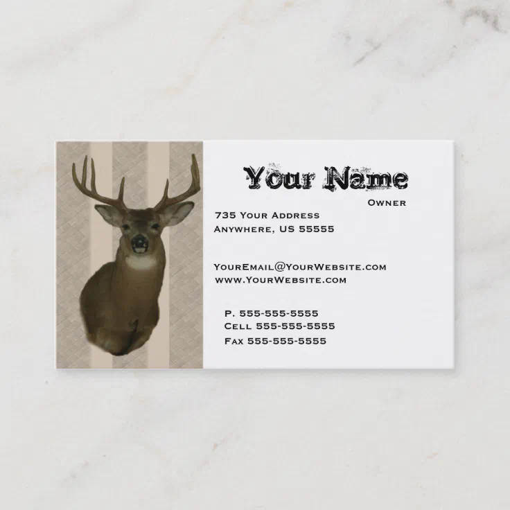 Deer Taxidermy Business Cards | Zazzle