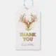 Deer thank you favor gift tag Woodland Pink Gold | Zazzle
