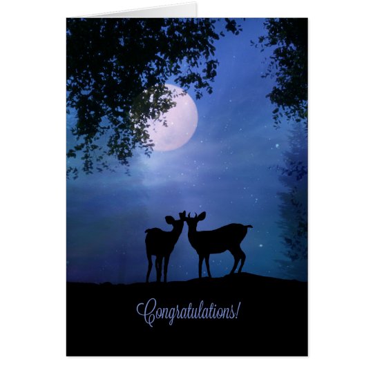 Deer Wildlife Animal Congratulations Cute Wedding Card | Zazzle.com