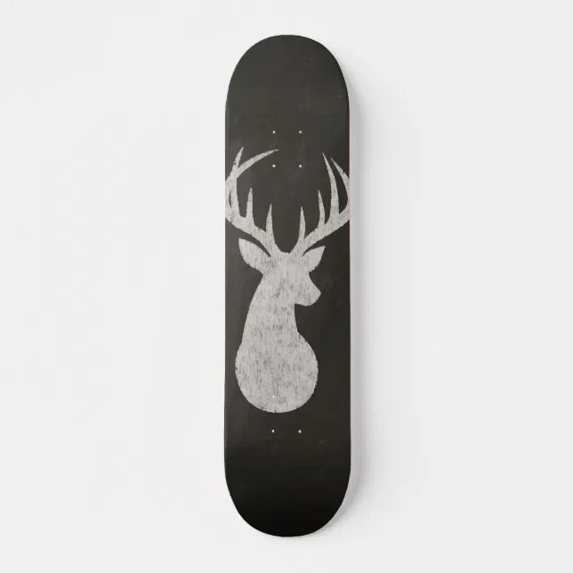Deer With Antlers Chalk Drawing Skateboard Deck | Zazzle