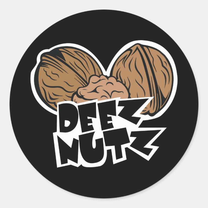 Deez Nutz Funny Illustration Classic Round Sticker | Zazzle.com