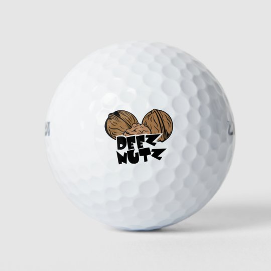 Deez Nutz Funny Illustration Golf Balls | Zazzle.com