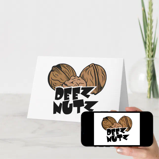 Deez Nutz Funny Illustration Holiday Card | Zazzle