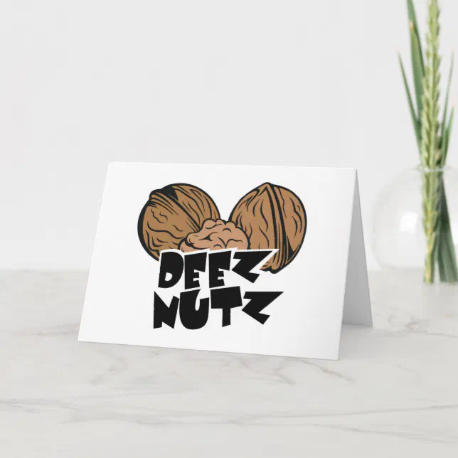 Deez Nutz Funny Illustration Holiday Card | Zazzle
