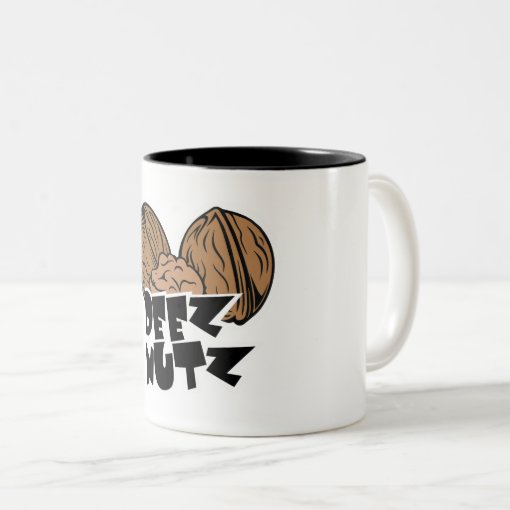 Deez Nutz Funny Illustration Two-Tone Coffee Mug | Zazzle