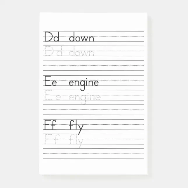 DEF Writing Practice Alphabet Worksheet Notepad | Zazzle