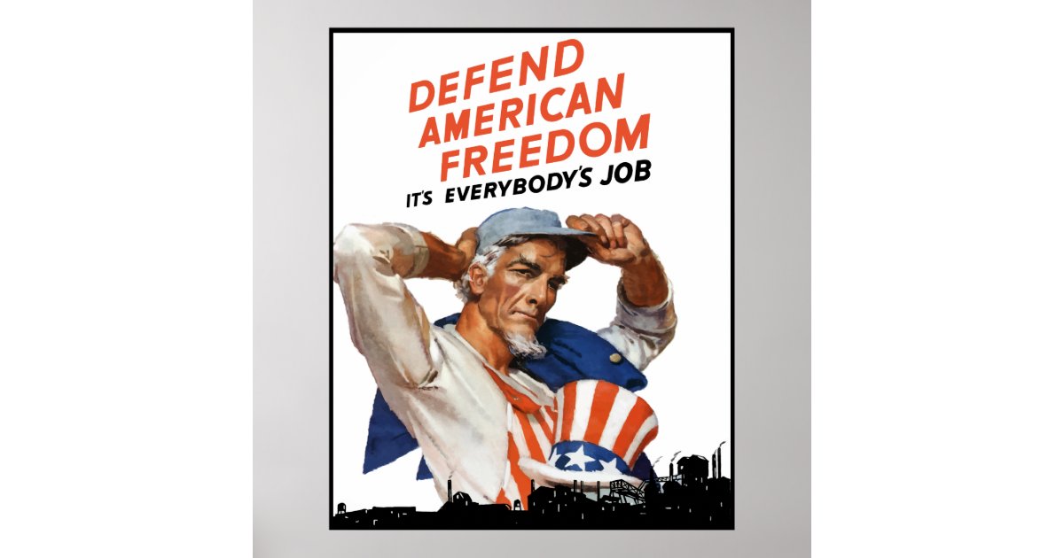 Defend American Freedom -- Border Poster | Zazzle