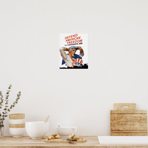 Defend American Freedom -- Uncle Sam WWII Poster | Zazzle