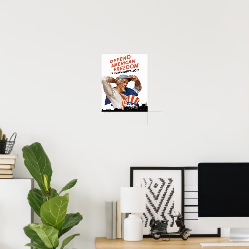 Defend American Freedom -- Uncle Sam WWII Poster | Zazzle