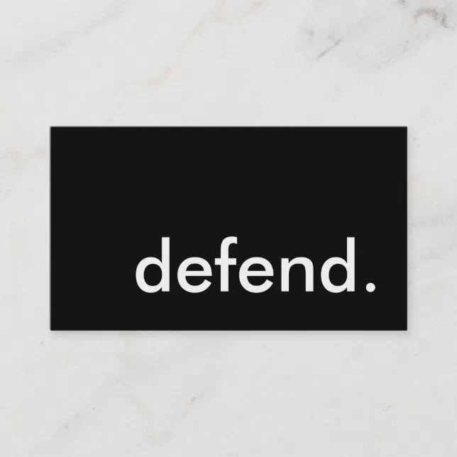 defend. business card | Zazzle