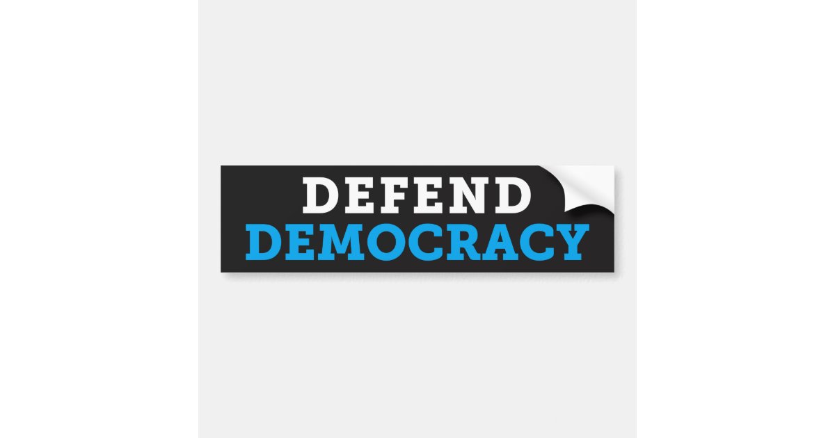 Defend Democracy Dark Bumper Sticker | Zazzle