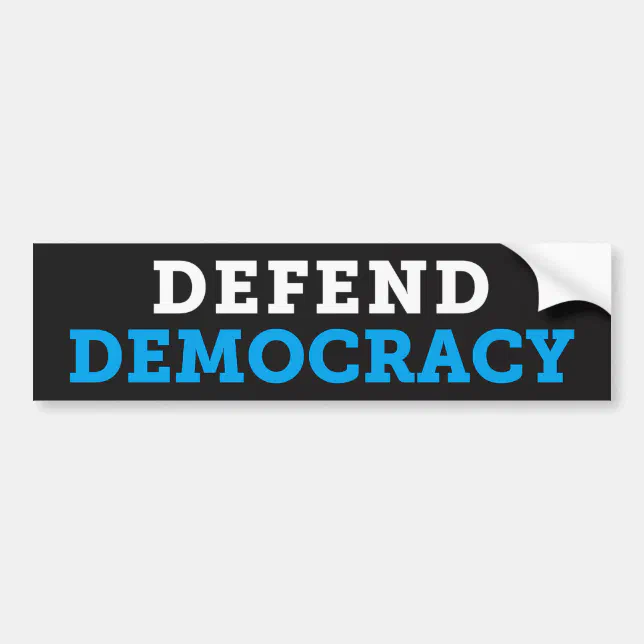Defend Democracy Dark Bumper Sticker | Zazzle