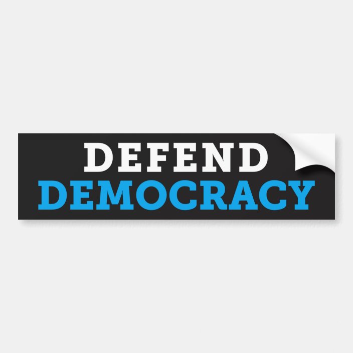 Defend Democracy Dark Bumper Sticker | Zazzle.com