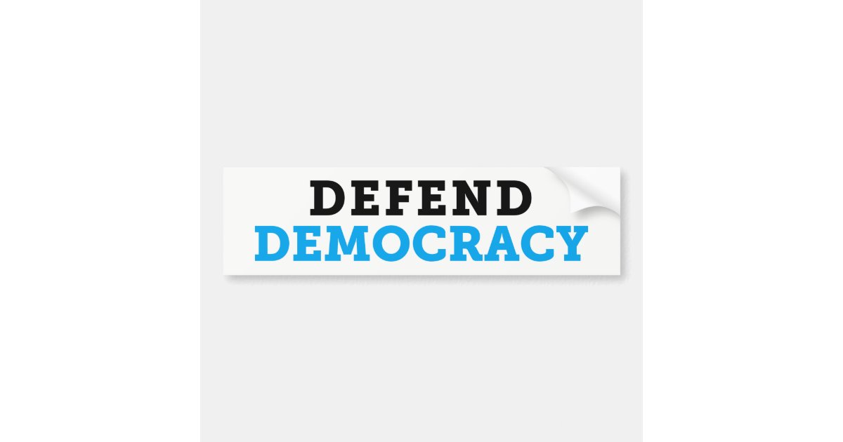 Defend Democracy Light Bumper Sticker | Zazzle