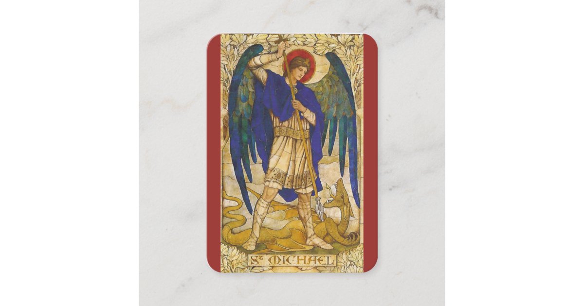 Defender St Michael the Archangel Prayer Card | Zazzle