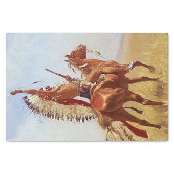 “Defiance” Western Art by Frederic Remington Tissue Paper | Zazzle