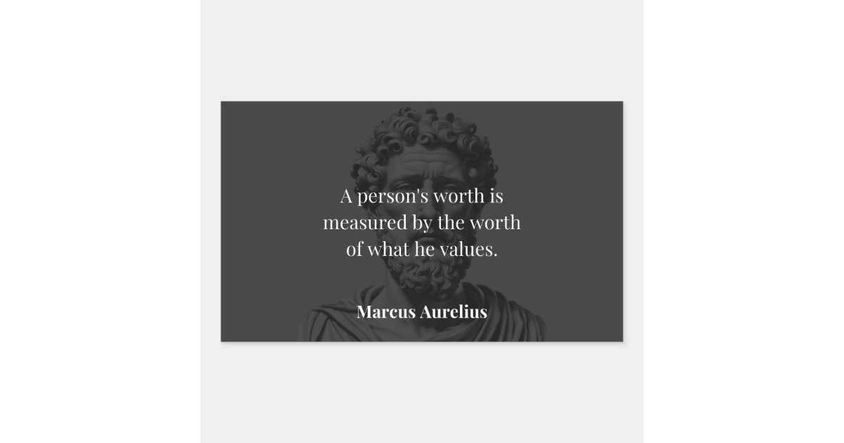 Defining Worth: Marcus Aurelius on Values Rectangular Sticker | Zazzle