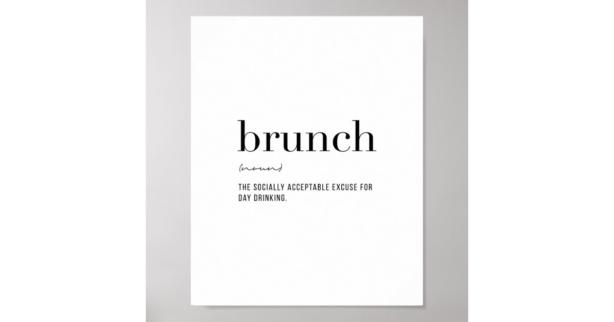 Definition Brunch Poster | Zazzle